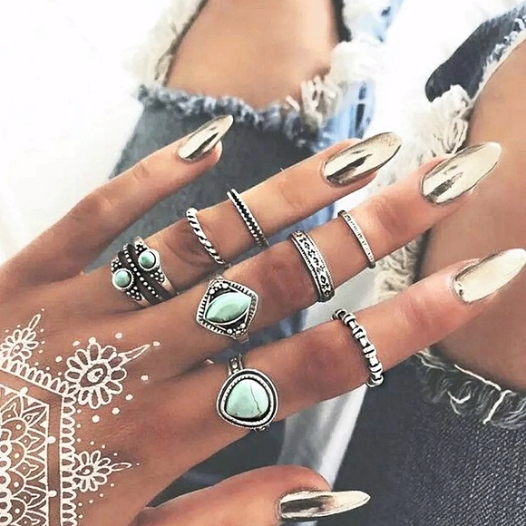 Fashion Jewelry | Jewelry | Lot 4 8pc Bohemian Antique Style Turquoise ...